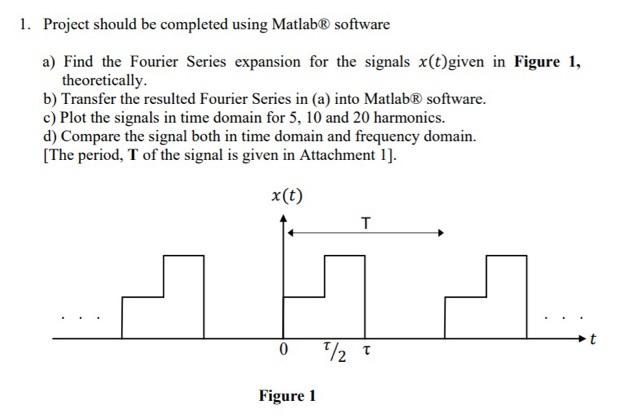 Solved 1. Project should be completed using Matlab® software | Chegg.com