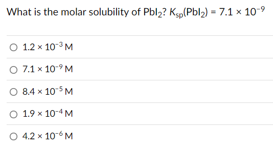 Solved What is ﻿the molar solubility | Chegg.com