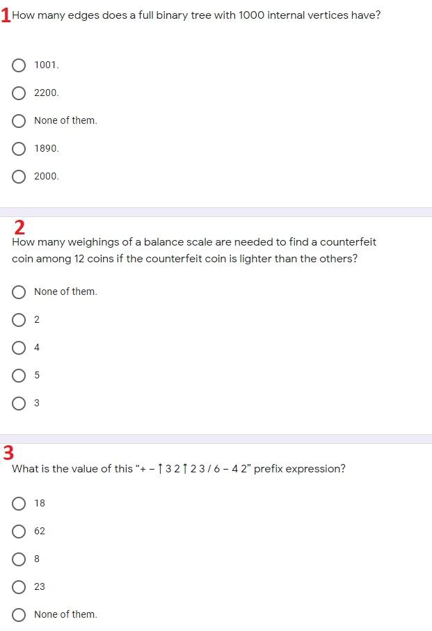 Solved 1 How many edges does a full binary tree with 1000 | Chegg.com