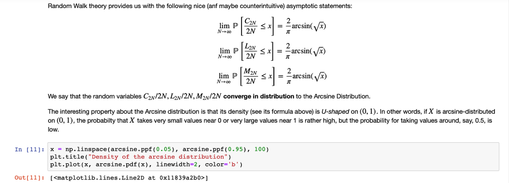 Pvthon Homework 4: Arcsine Laws The purpose of this | Chegg.com