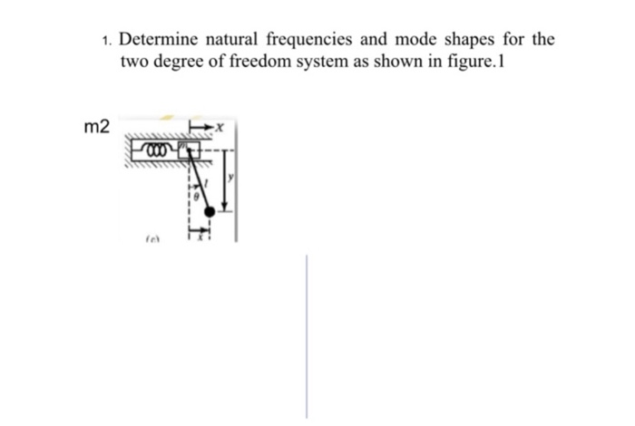 Solved determine the natural frequencies w1 and w2and | Chegg.com
