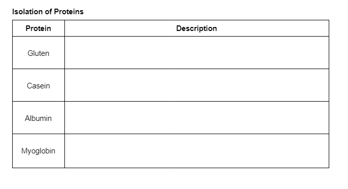 Solved Isolation of Proteins \begin{tabular}{|c|l|} \hline | Chegg.com