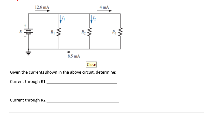 Solved Given The Currents Shown In The Above Circuit