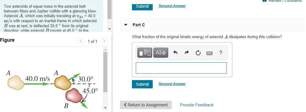 Solved Review Coristanis Part A Two asteroids of equal mass | Chegg.com
