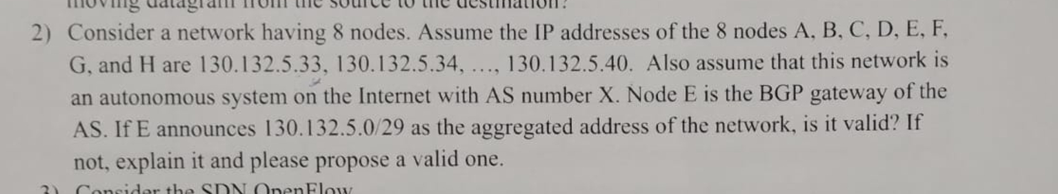 Solved Consider a network having 8 ﻿nodes. Assume the IP | Chegg.com