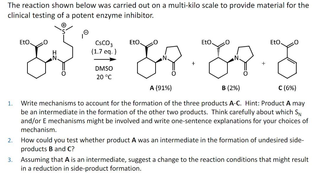 Solved The reaction shown below was carried out on a | Chegg.com