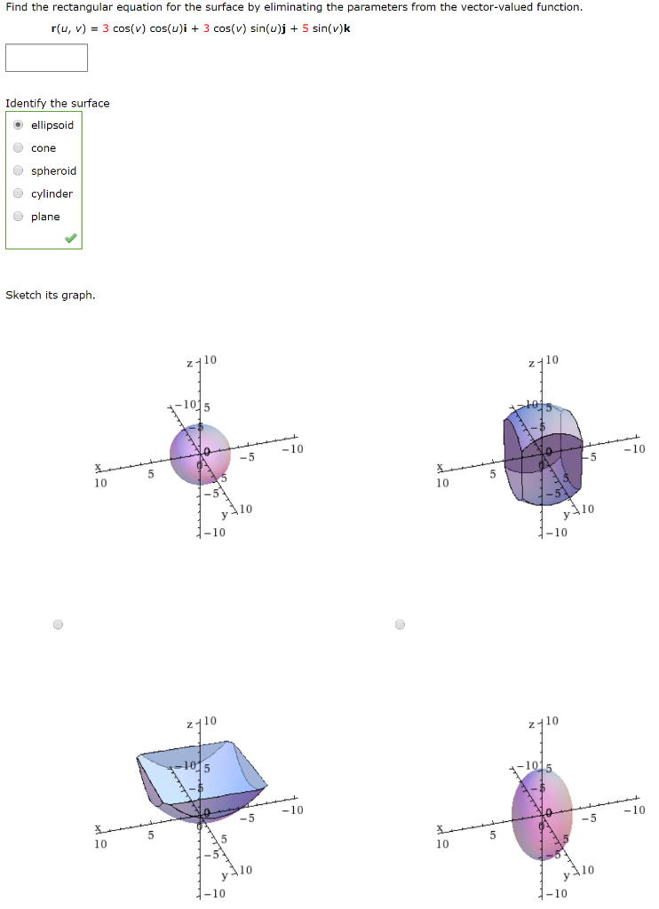 Solved Find the rectangular equation for the surface by | Chegg.com