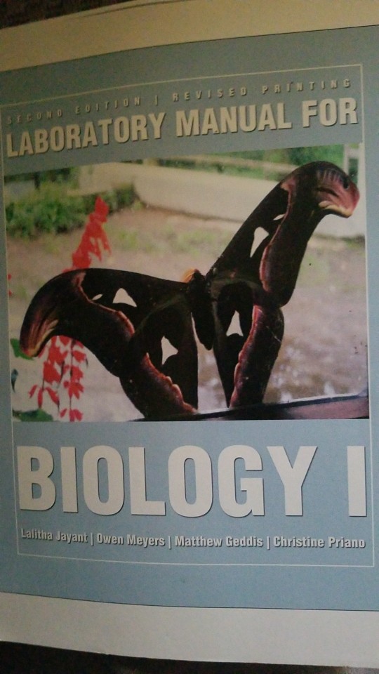 Solved LABORATORY MANUAL FOR BIOLOGY Lalitha Jayant Owen | Chegg.com
