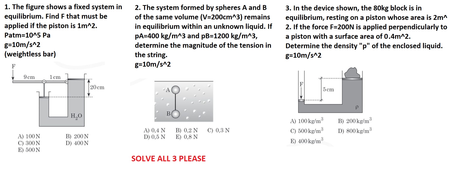 Solved 1. The figure shows a fixed system in equilibrium. | Chegg.com