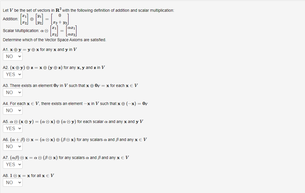 Solved Let V be the set of vectors in R2 with the following | Chegg.com