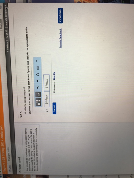 Solved In a physics lab experiment, a compressed spring | Chegg.com