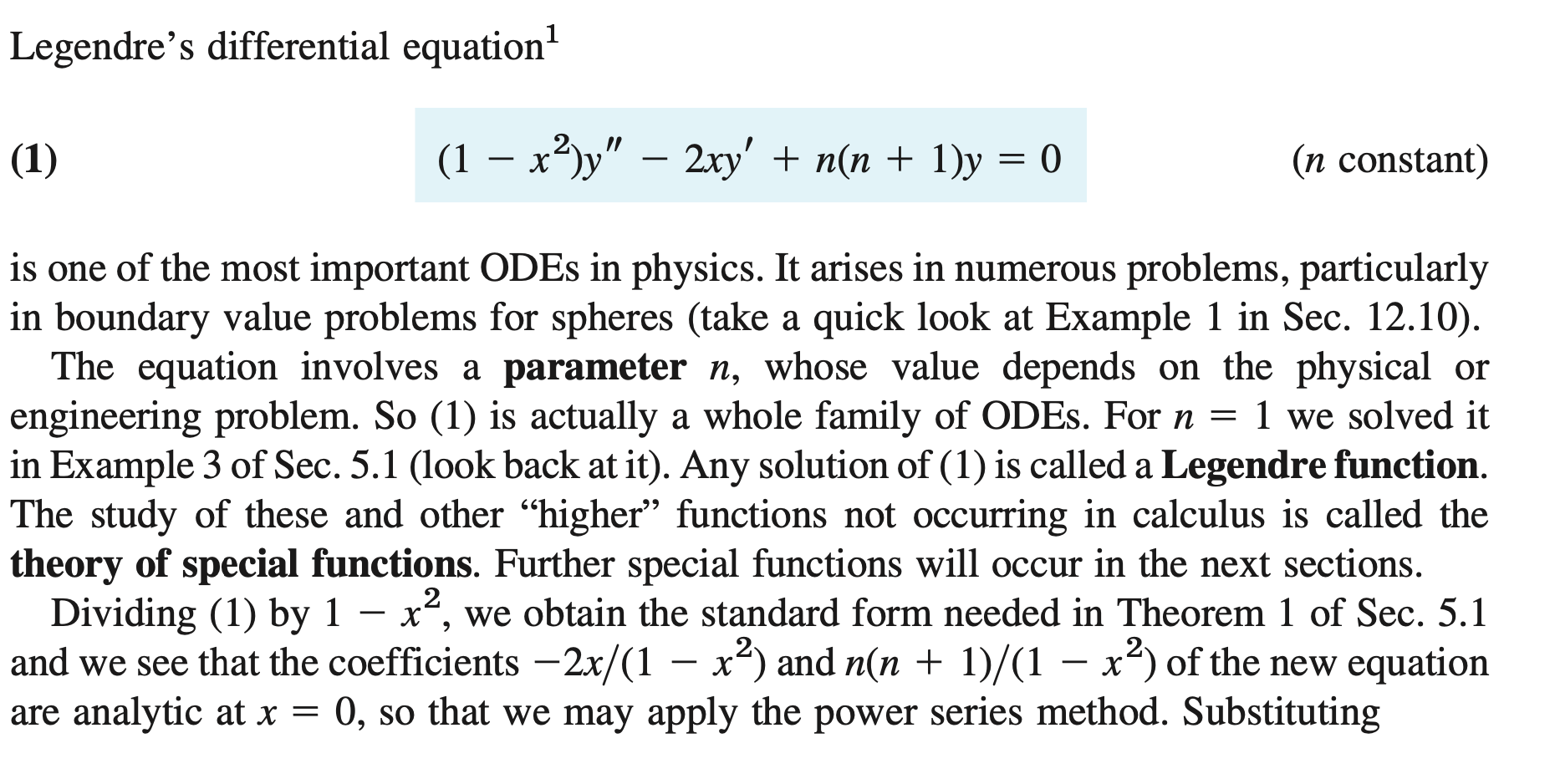 Solved Legendre's differential equation? (1) (1 - x^2y” – | Chegg.com
