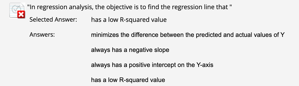 Solved "In regression analysis, the objective is to find the | Chegg.com