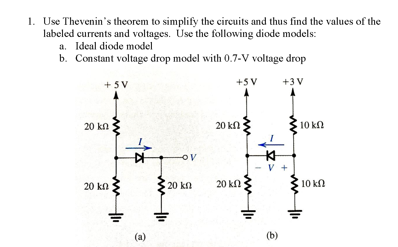 Solved 1. Use Thevenin's theorem to simplify the circuits | Chegg.com