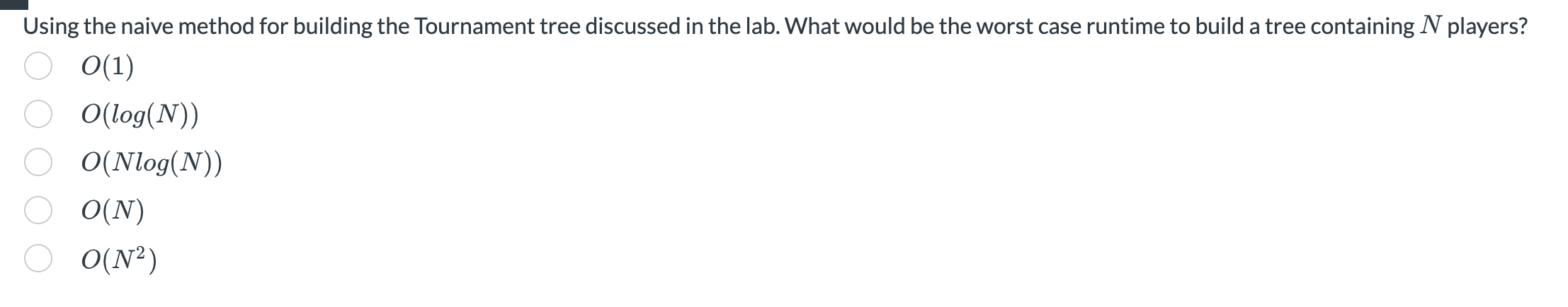 Solved Using the naive method for building the Tournament | Chegg.com