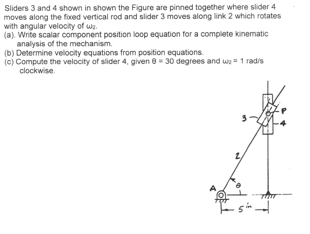 Solved Sliders 3 and 4 shown in shown the Figure are pinned | Chegg.com