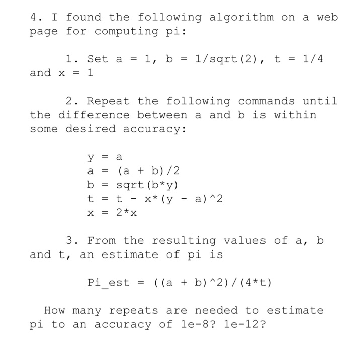 Solved 4. I found the following algorithm on a web page for | Chegg.com