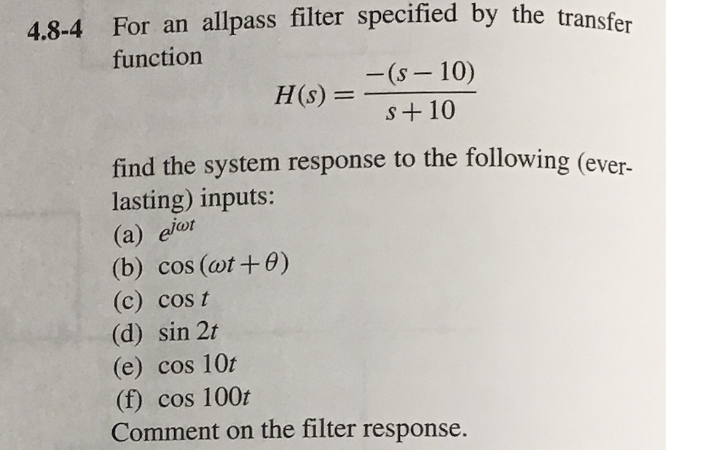 Solved 4 8 4 For An Allpass Filter Specified By The Transfer