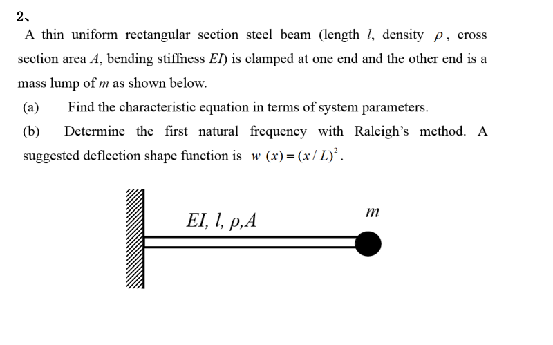 Solved 2, A thin uniform rectangular section steel beam | Chegg.com
