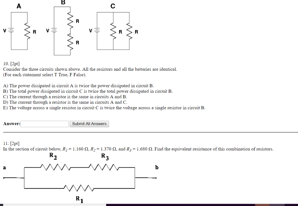 Solved 10. [2pt] Consider the three circuits shown above. | Chegg.com