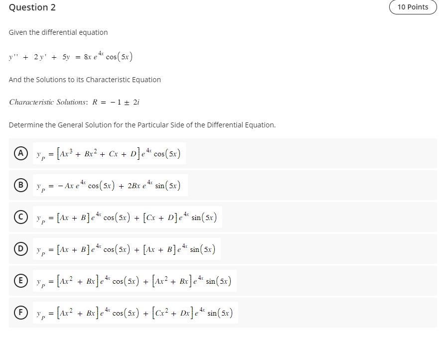Solved Given the differential equation | Chegg.com