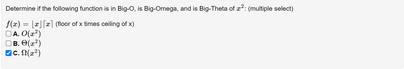 Solved Determine if the following function is in Big-O, is | Chegg.com