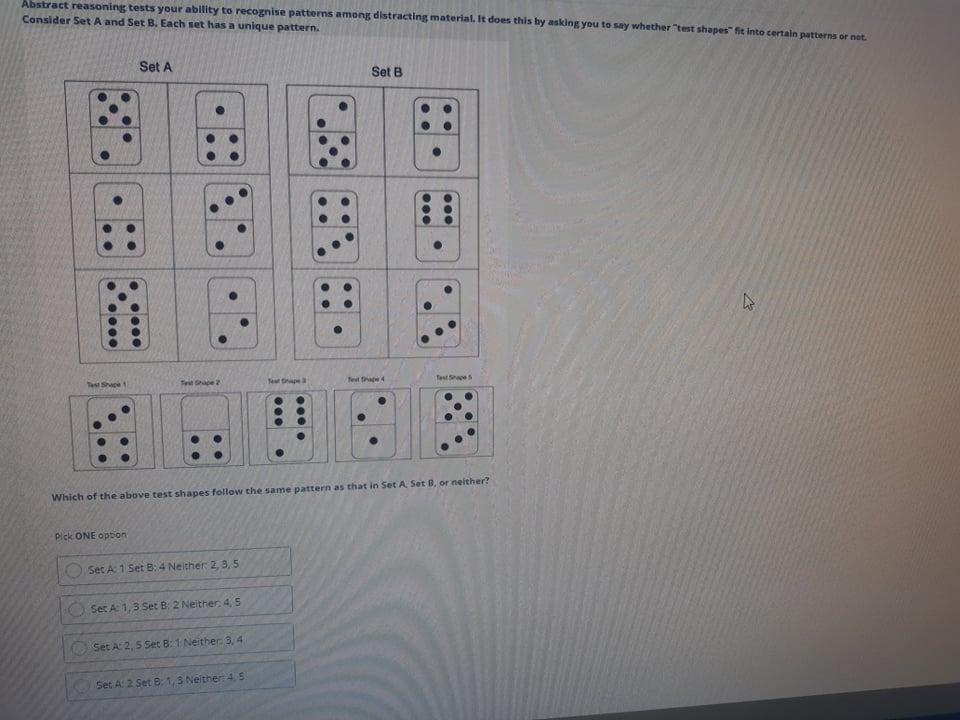 Solved Abstract reasoning tests your ability to recognise | Chegg.com
