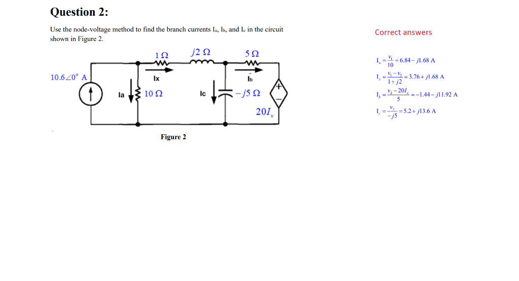 Solved Use the node-voltage method to find the branch | Chegg.com