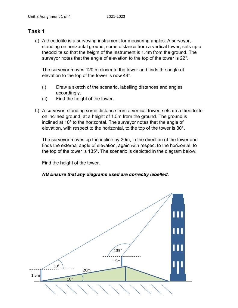 Solved Unit 8 Assignment 1 of 4 2021-2022 Task 1 a) A | Chegg.com