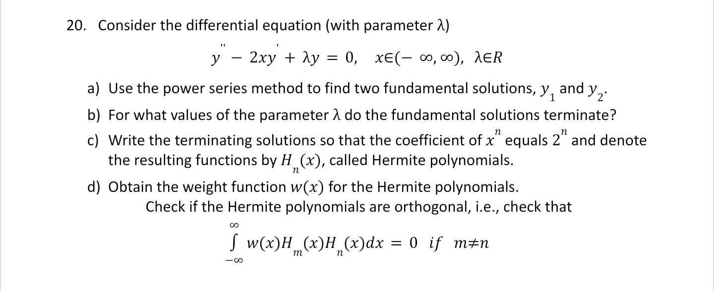 Solved Consider the differential equation (with parameter | Chegg.com