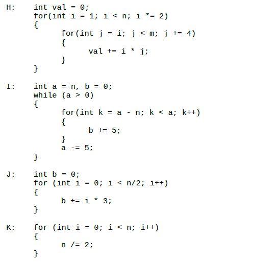 Solved Question 1 : Complexity Analysis what is the big-o | Chegg.com