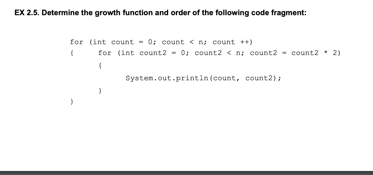 Solved EX 2.1. What is the order of the following growth | Chegg.com