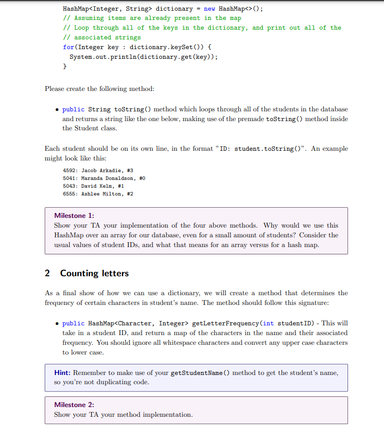 Solved 1 Student Database To practice using dictionaries, | Chegg.com