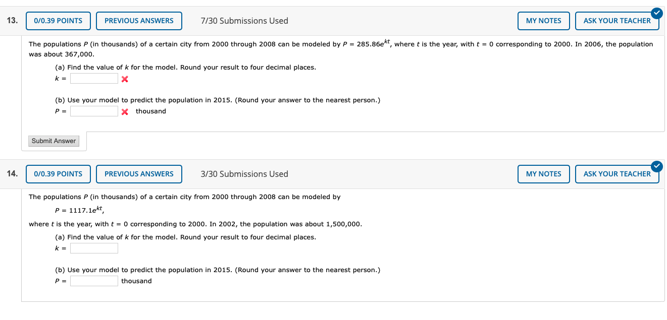 Solved 13. 0/0.39 POINTS PREVIOUS ANSWERS 7/30 Submissions | Chegg.com