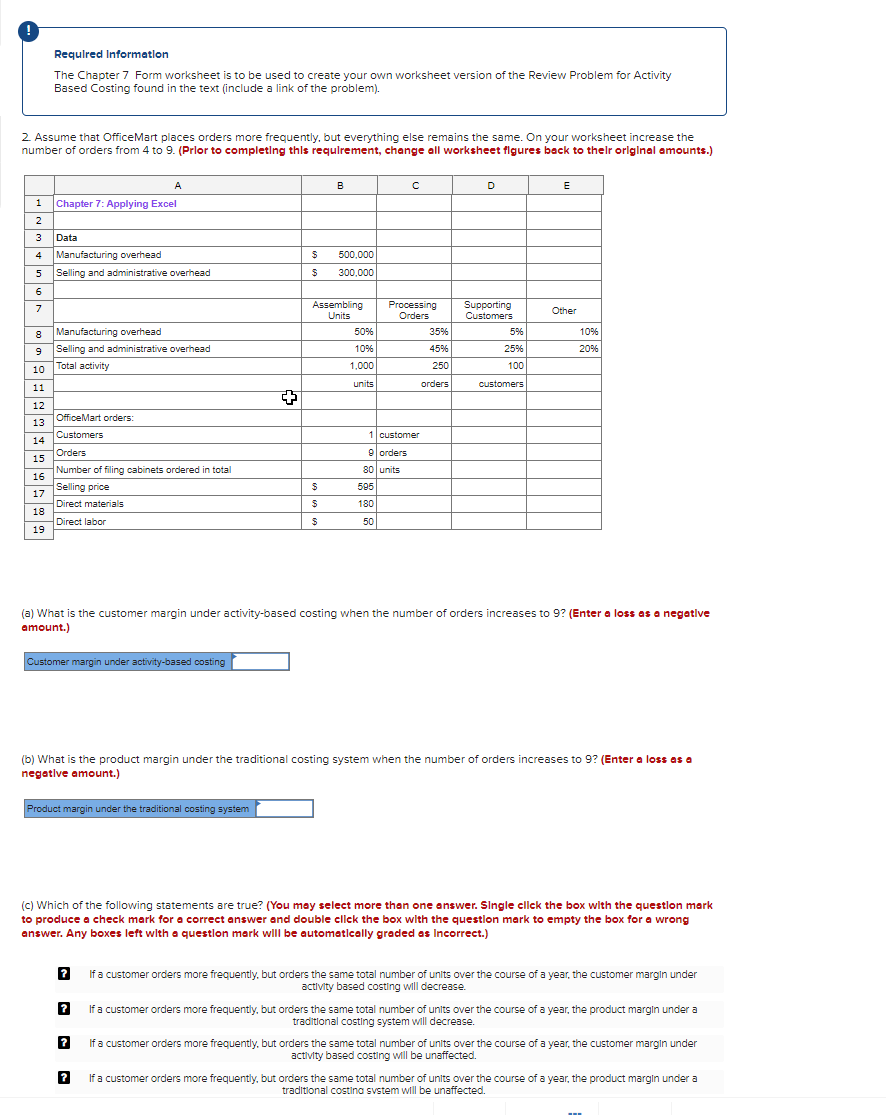 Solved Requlred Information The Chapter 7 Form worksheet is | Chegg.com