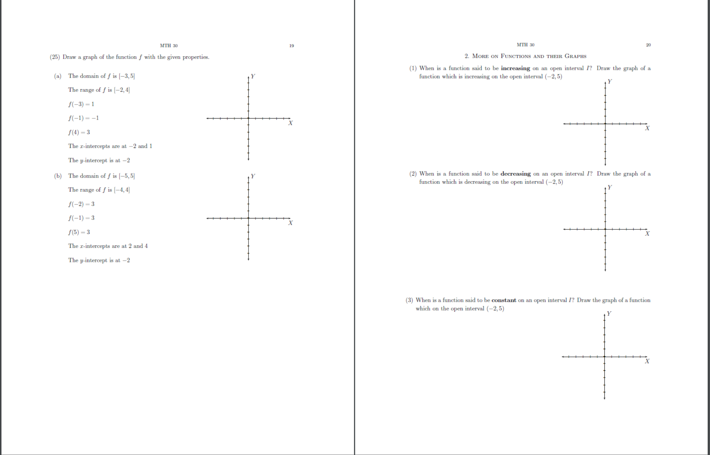 Solved (25) Draw a graph of the function f with the given | Chegg.com