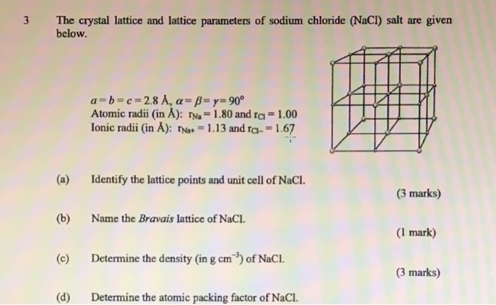 Solved 3 The crystal lattice and lattice parameters of | Chegg.com