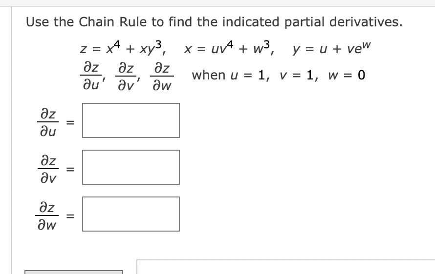 Solved Use the Chain Rule to find the indicated partial | Chegg.com