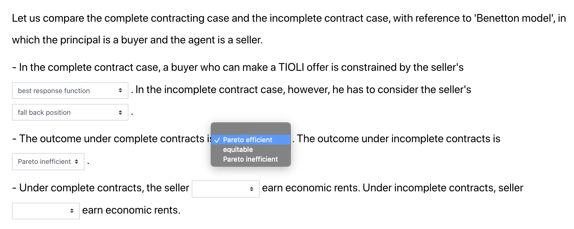Solved Let us compare the complete contracting case and the | Chegg.com