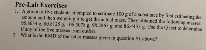 Solved Pre-Lab Exercises 1. A group of five students | Chegg.com