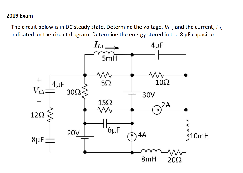 2019 ﻿ExamThe circuit below is in DC ﻿steady state. | Chegg.com