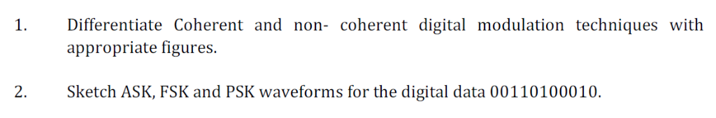 Solved 1. Differentiate Coherent and non- coherent digital | Chegg.com