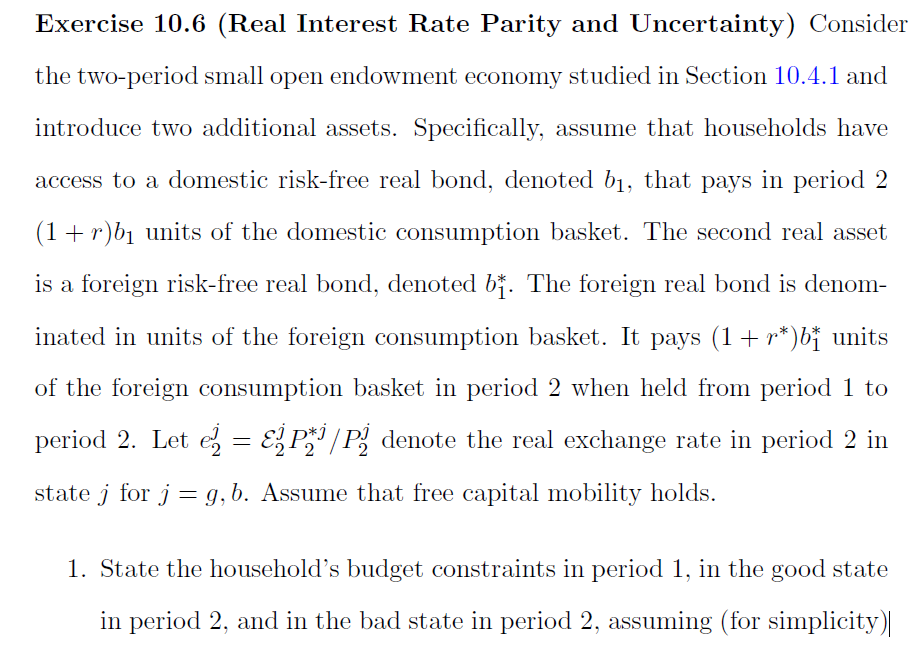 Exercise 10.6 (Real Interest Rate Parity and | Chegg.com