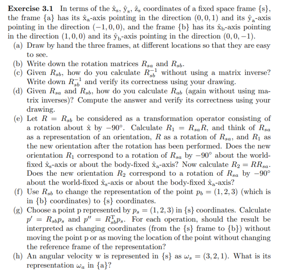 Solved Exercise 3.1 ﻿In terms of the hat(x)s,hat(y)s,hat(z)s | Chegg.com