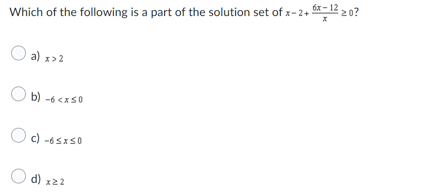 Solved Which of the following is a part of the solution set | Chegg.com