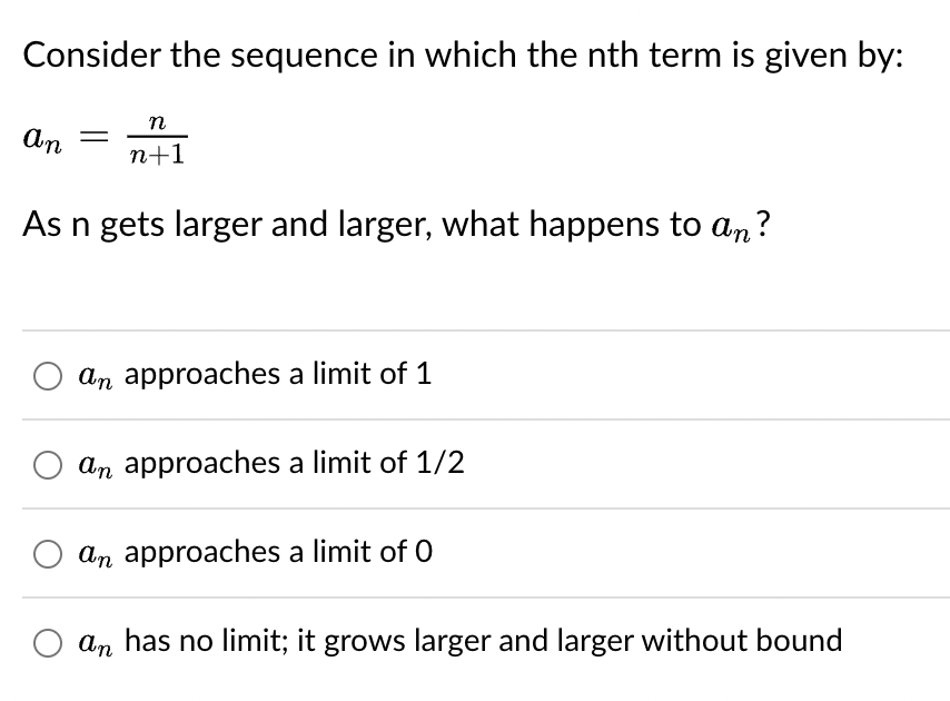 Consider the sequence in which the nth term is given | Chegg.com
