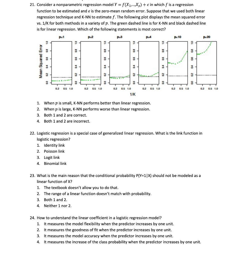 Solved 21 Consider A Nonparametric Regression Model Y