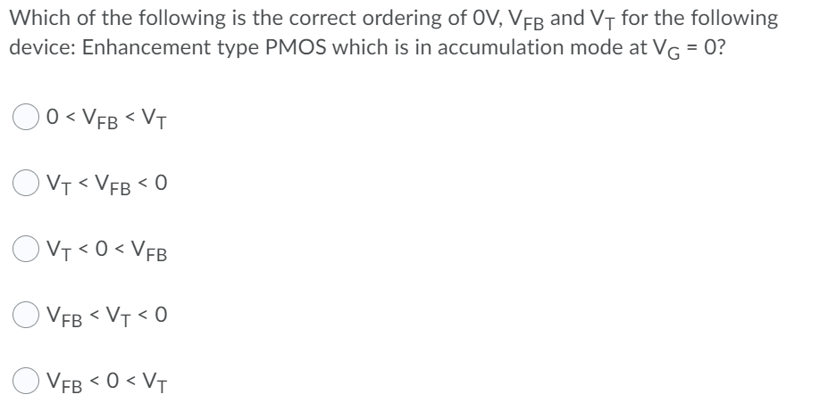 Solved A) PMOS in inversion mode B) PMOS in depletion | Chegg.com