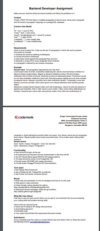 Solved Backend Developer AssignmentMake sure you nead the | Chegg.com