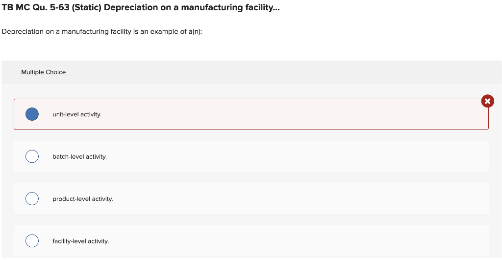 Solved Tb Mc Qu 5 63 Static Depreciation On A